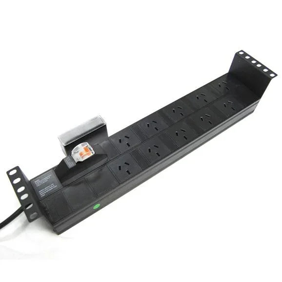 DYNAMIX 10 Outlet 2RU Horizontal Power Rail (10A) with 6kVa C-Curve MC ...